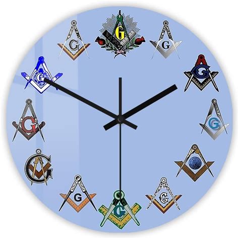 Masonic Square And Compass Wall Clock Elegant Freemason Wall Clock