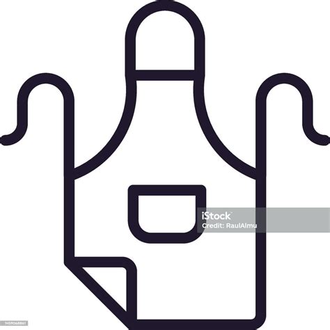 앞치마 개념입니다 배너 전단지 및 웹 사이트에 대한 현대적인 개요 고품질 그림 트렌디한 플랫 스타일로 편집 가능한 획 앞치마의 선 아이콘 가사 집안일에 대한 스톡 벡터 아트