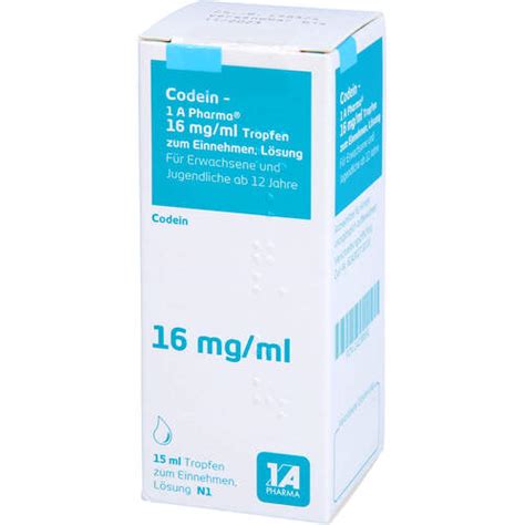 Codein 1 A Pharma 16 Mgml Tropfen Z Ein Lsg 15 Ml