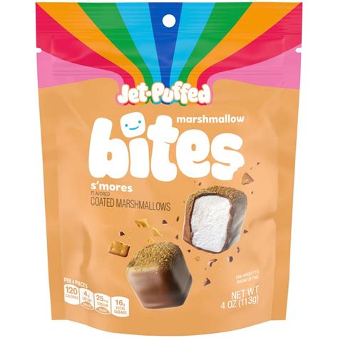 Jet Puffed Marshmallow Bites Smores Flavored Coated Marshmallows 4 Oz