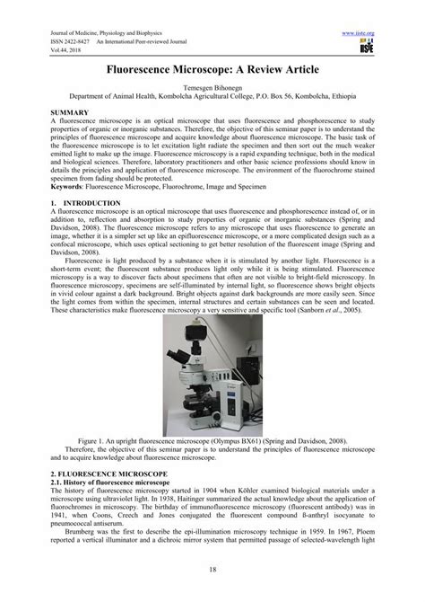 Pdf Fluorescence Microscope A Review Article Dokumen Tips