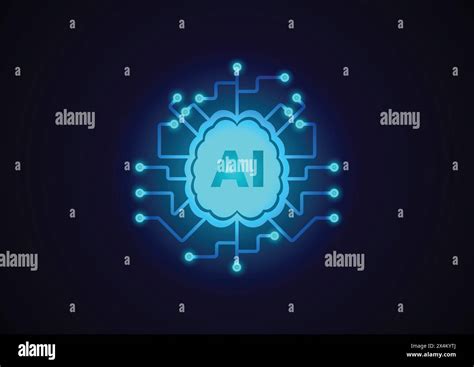 Artificial Intelligence Ai Processor Chip Icon Logo With Circuit Board