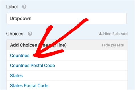 How To Add A Country Dropdown List To Your Form In 1 Click