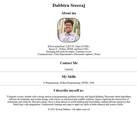 Excited To Share One Of The First Websites I Built A Few Months Ago Using Sreeraj Dabbiru