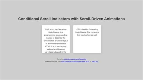 Conditional Revealing Scroll Indicators Scroll Timeline
