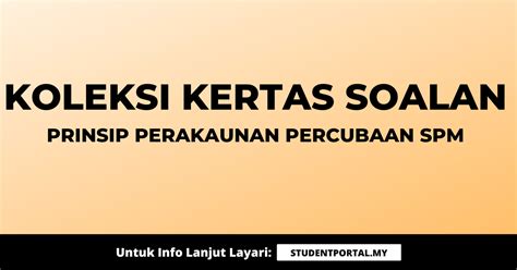Koleksi Kertas Soalan Prinsip Perakaunan Percubaan Spm
