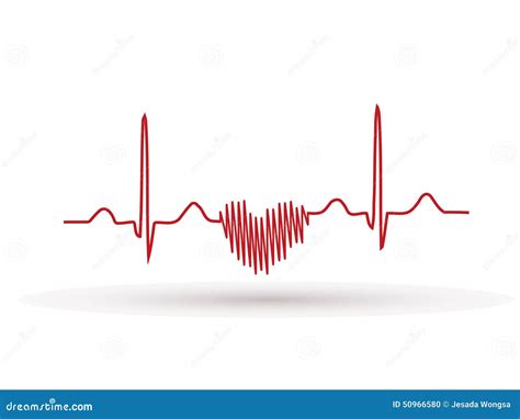 Heartbeat Frequency Wave Heart Stock Illustration Illustration Of Normal Mesh 50966580
