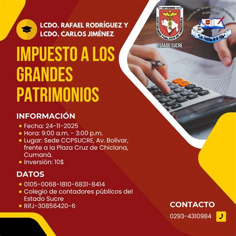 Colegio 📢 El Colegio De Contadores Públicos Del Estado Sucre Invita A