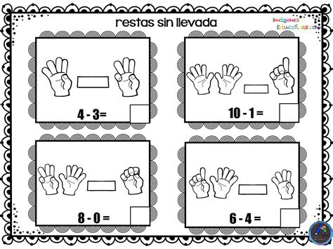 Fichas De Primaria Restas Para Preescolar