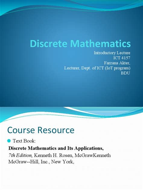 Discrete Math Slide 01 Pdf Discrete Mathematics Mathematics