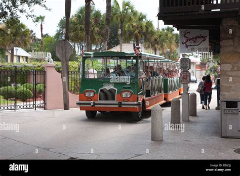Old Town Trolley Tours Trolley Stop In Historic St Augustine Florida