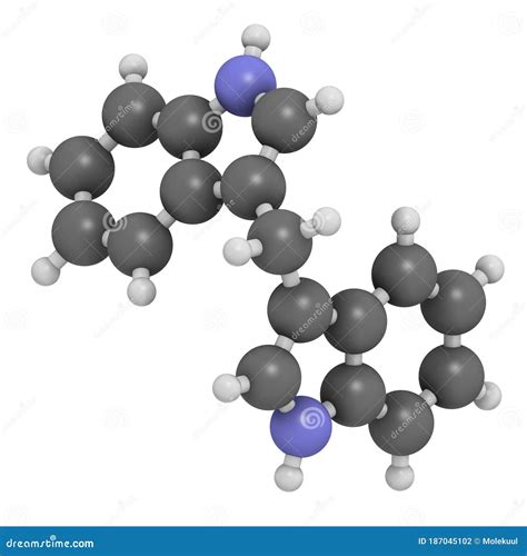 Indole 3 Carbinol Molecule Antioxidant Molecule Molecular Structure Isolated 3d Model Van Der