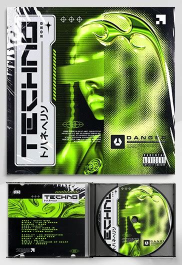 Green Modern Techno Mix Free Cd Album Cover Template Psd By Elegantflyer