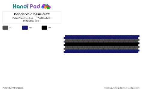 Gendervoid Basic Cuff Pony Bead Pattern Kandi Pad Kandi Patterns Fuse Bead Patterns Pony