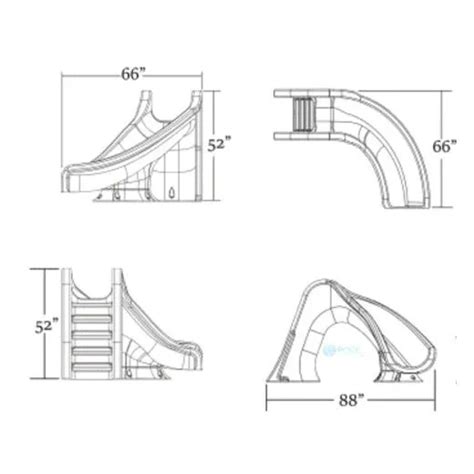 Global Pool Products Splash Swimming Pool Slide Right Turn