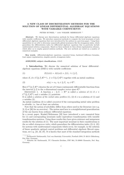 Pdf A New Class Of Discretization Methods For The Solution Of Linear