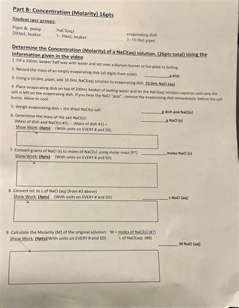 Solved 7 Convert Grams Of NaCl S To Moles Of NaCl S Using Chegg Com