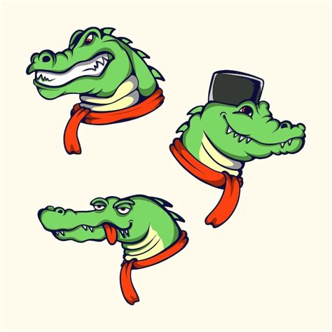 Premium Vector Crocodile Vector Icon Design Set
