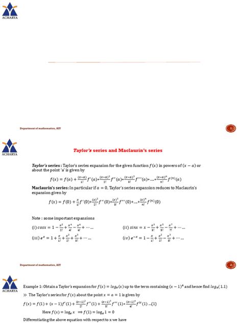Module 2 Maclaurins Series Presentation Pdf Mathematical Concepts Mathematical Objects