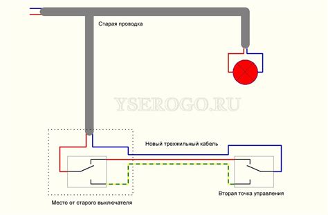 Переделка схемы обычного выключателя в проходную