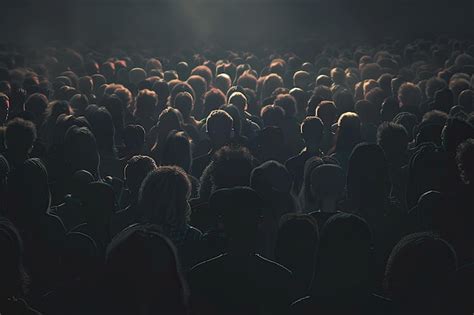 Worried Crowd With Obscured Faces In Shadow Premium Ai Generated Image