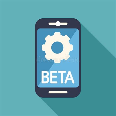 Smartphone Showing Beta Version Software Update With Gear Icon Stock Vector Illustration Of