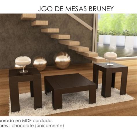 Juego De Mesas Bruney Mueblería Helen