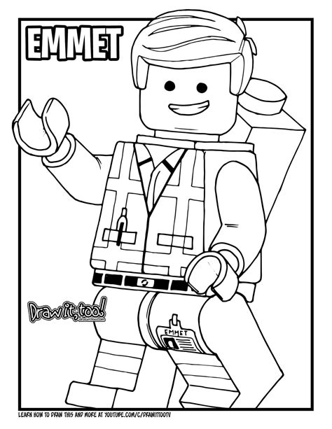 how to draw emmet brickowski the lego movie drawing tutorial draw it too