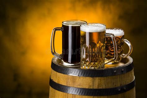 Dark Beer With Foam In Glasses On A Table Stock Image Image Of Beverage Gold 181312469