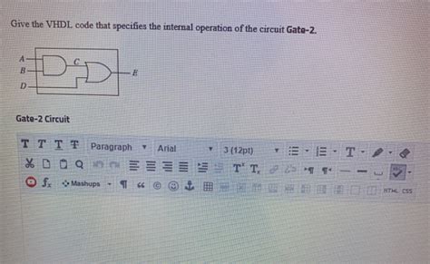 Solved Give The Vhdl Code That Specifies The Internal