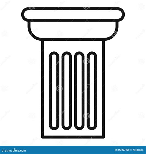 Fluted Column With Rounded Top Representing Classical Architecture