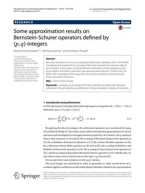 pdf some approximation results on bernstein schurer operators defined
