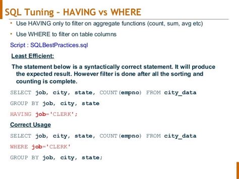 Oracle Sql Plsql Best Practices