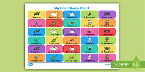 Countdown Chart Teacher Made Twinkl