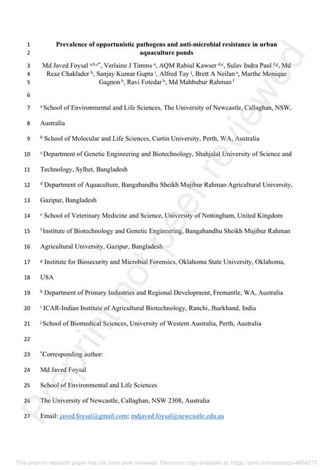 Pdf Prevalence Of Opportunistic Pathogens And Anti Microbial Resistance In Urban Aquaculture Ponds