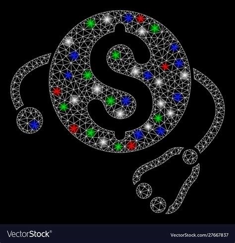 Bright Mesh Network Financial Health With Flare Vector Image