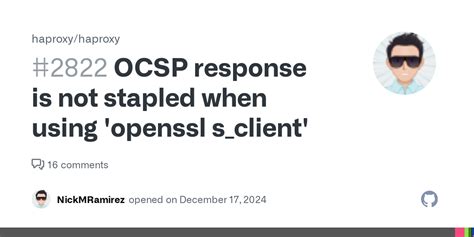 Ocsp Response Is Not Stapled When Using Openssl Sclient · Issue