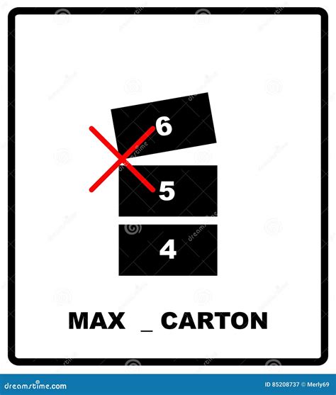 Stacking Limitation Maximum Cartons Number By Mass Vector Packaging Symbol On Vector Cardboard