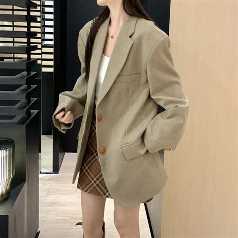 메이드랑 테일러드 카라 금장버튼 브이넥 루즈핏 자켓 Ag115939