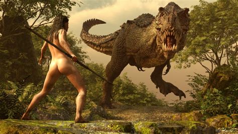 Rule 34 1girls 3d Ass Beach Breasts Brown Hair Cavegirl Cavewoman Completely Nude Dinosaur