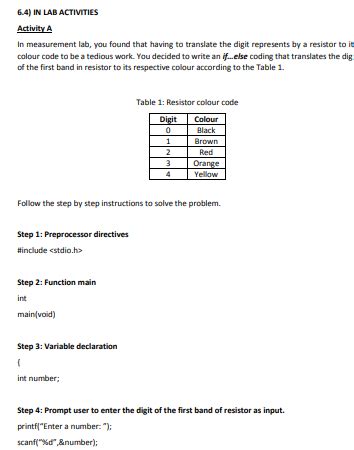 Solved IN LAB ACTIVITIES Activity A In Measurement Lab Chegg Com
