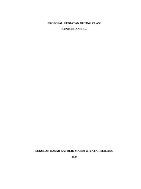 Proposal Kegiatan Outing Class 2023 Pdf