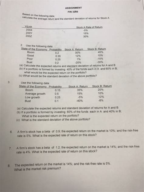 Solved Based On The Following Data Calculate The Average