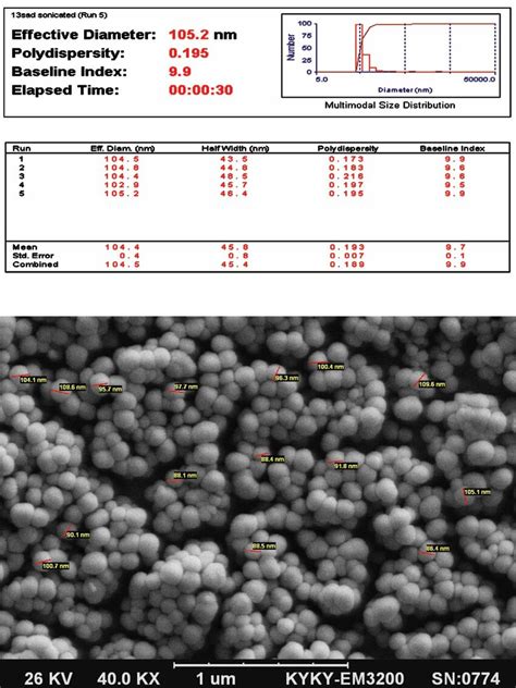 Particle Size And SEM Microscope Analysis A DLS Analysis Of Optimal Download Scientific