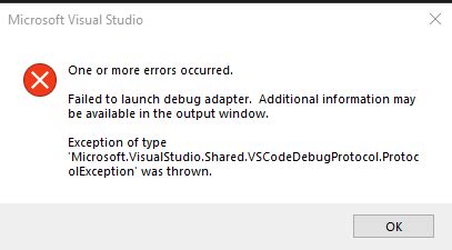 Visual Studio Running Blazor App Gives Debug Error At Startup Stack