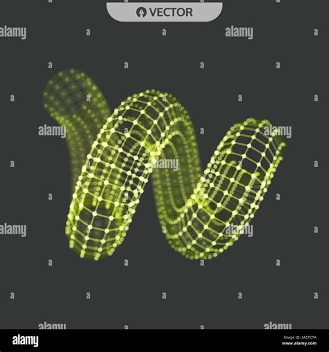 Spiral 3d Vector Wireframe Object Illustration With Connected Lines And Dots Abstract Grid