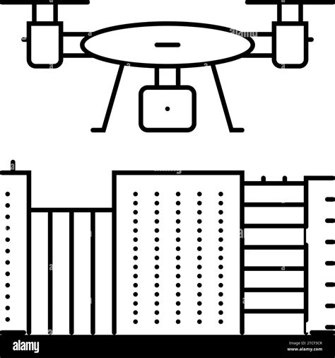 Drone Mapping Line Icon Vector Illustration Stock Vector Image And Art Alamy