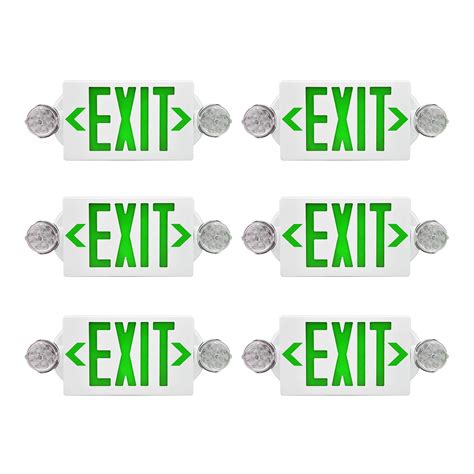 Snapklik Com AKT LIGHTING LED Emergency Light Exit Sign Combo Green Exit Sign UL Certified