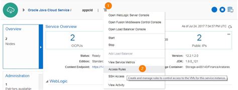 Configure Access Rules Of Oracle Java Cloud Service Part 1