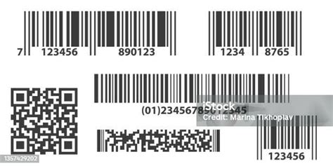 Ean 코드 선형 바코드 아이콘 집합입니다 스캔 스티커에 제품 라벨 마크 흰색 배경에 격리 된 검은 줄무늬 벡터 일러스트레이션